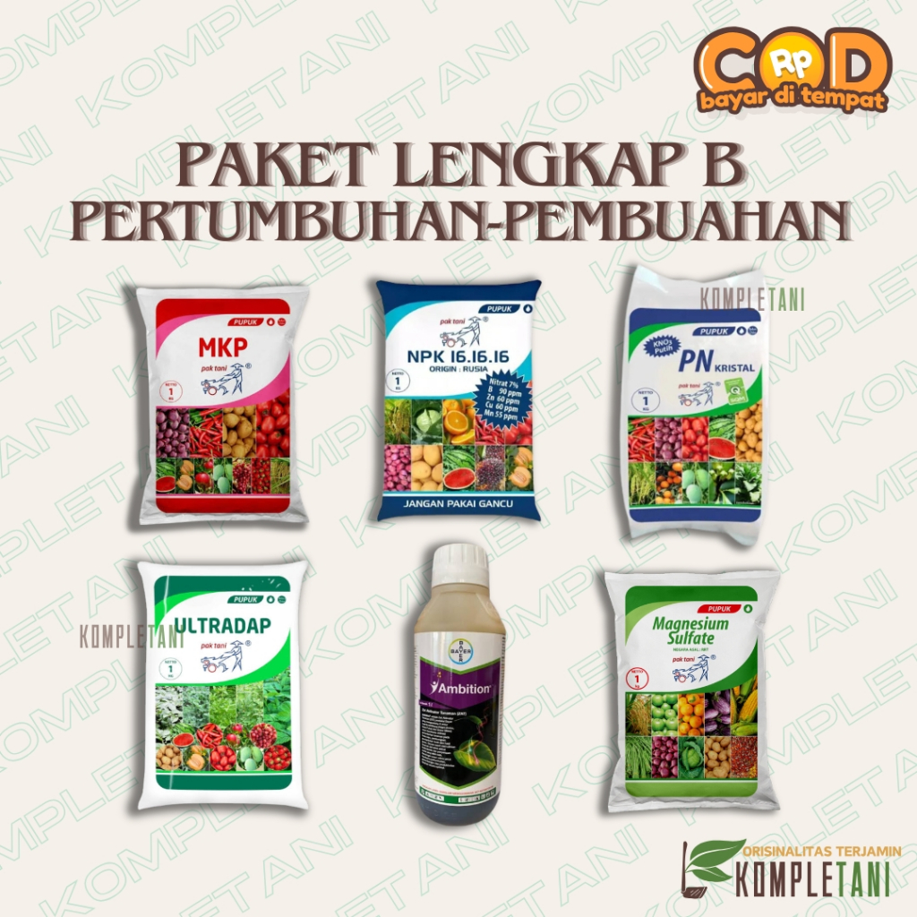 Jual PAKET PUPUK LENGKAP B - PERTUMBUHAN HINGGA PEMBUAHAN - AMBITION + ULTRADAP + MKP + KNO3 ...