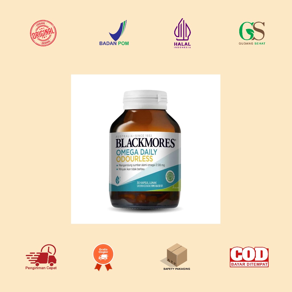 Jual Manado Blackmores Omega Daily Odourless Isi 30 & 60 Kapsul ...