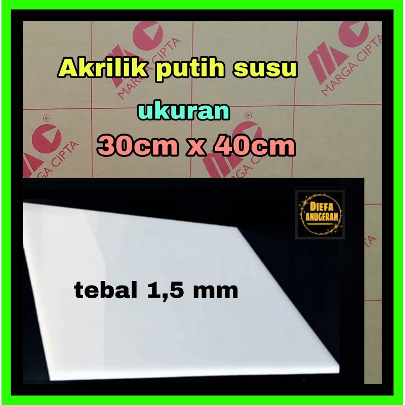 Jual Akrilik putih susu 1,5mm ukuran 30x40/Acrylic lembaran putih | Shopee Indonesia