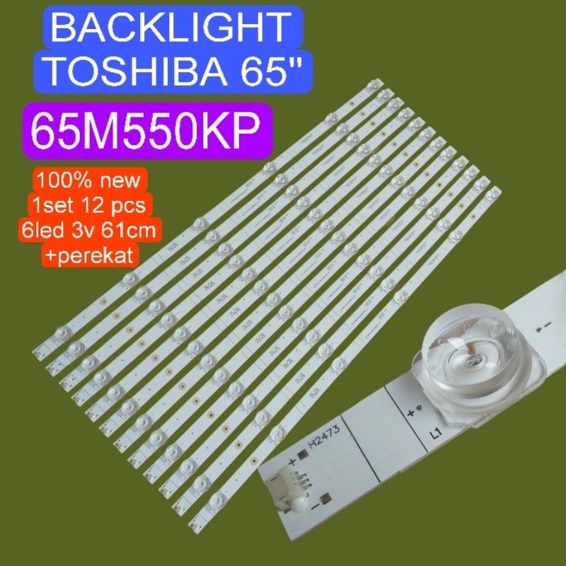 Jual LAMPU LED BACKLIGHT BL TV TOSHIBA 65INC 6LED 65M550 65M550KP ...