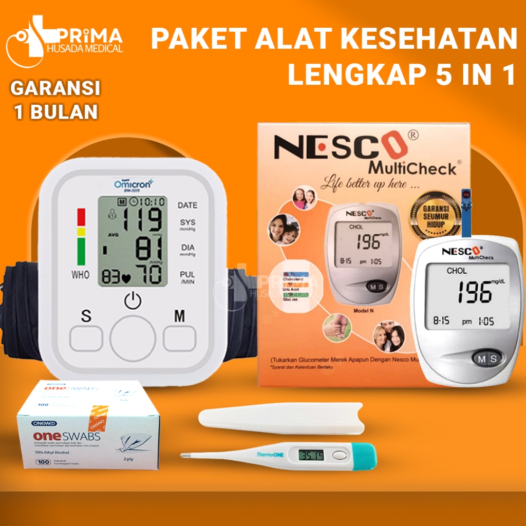 Jual Paket Alkes Lengkap 5 In 1 / Alat NESCO Multicheck GCU 3 in 1 Alat ...