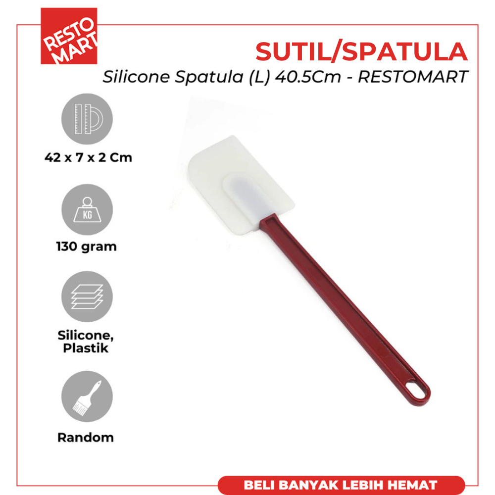 Jual Scraper / Sutil Kue / Silicone Spatula (L) 40.5 cm RESTOMART ...