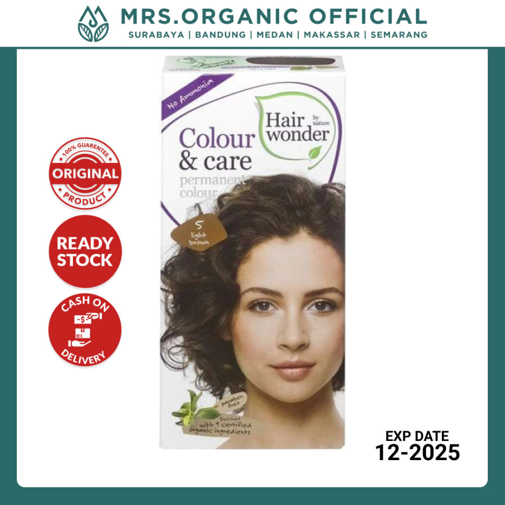 Jual Semir Pewarna Rambut Organik Colour & Care Hair Wonder Light Brown ...