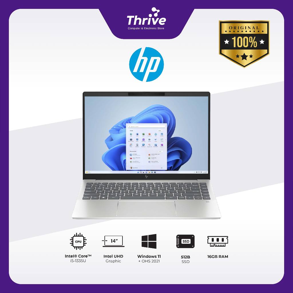 Jual HP PAVILION PLUS 14 I5 1355 16GB 512GB W11+OHS 14.0WUXGA IPS BLIT ...