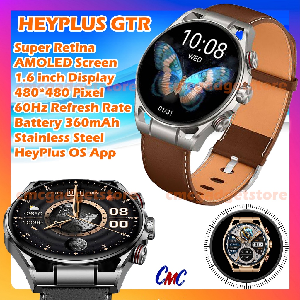 Jual HeyPlus GTR Smartwatch AMOLED 1.6 inch Always On Display Hey Plus ...