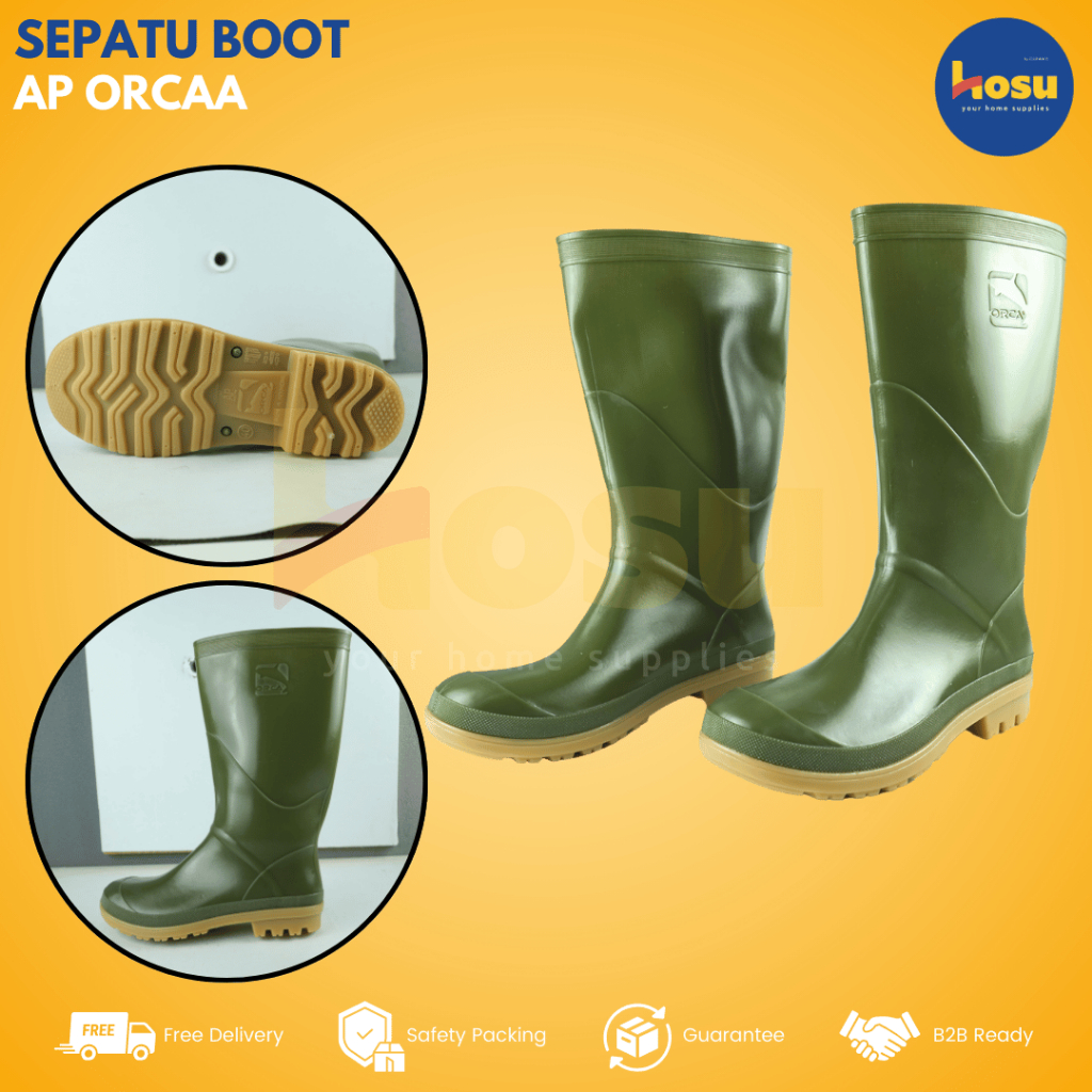 Jual ORCA Sepatu Boot Karet Proyek Tinggi Karet Tebal AP Orca Anti ...