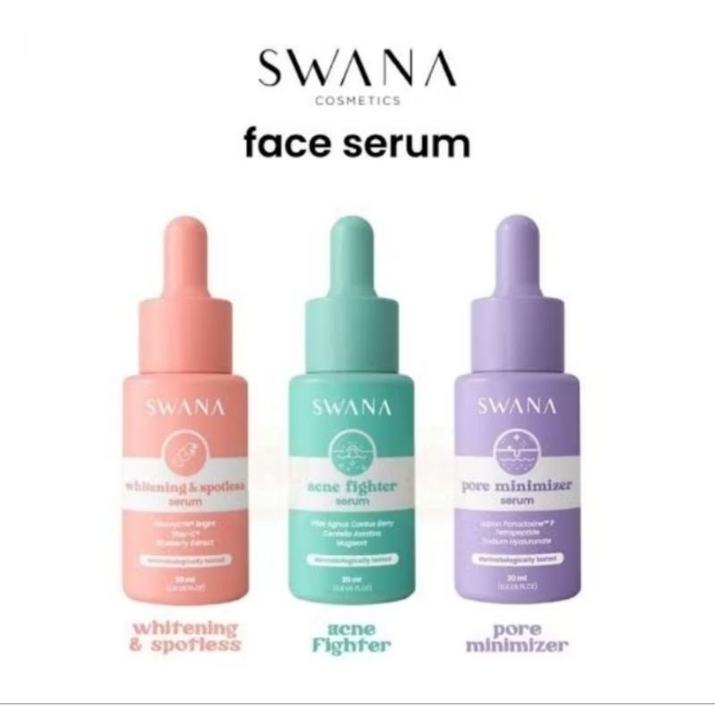 Jual Swana Serum (Acne Fighter, Pore Minimizer, dan Whitening Spotless ...