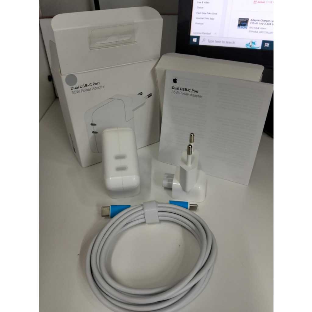 Jual Charger Fast Charging - Lightning To USB C Cable 1m & USB-C Adapter 35w | Shopee Indonesia