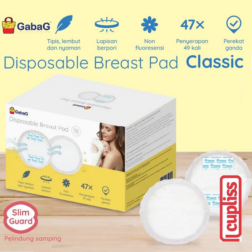 Jual GABAG Breast Pads Classic Disposable Breastpad 24 56 | Shopee ...