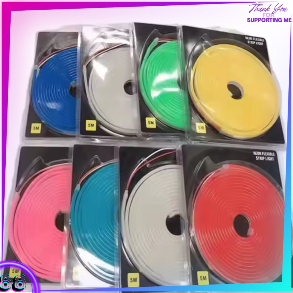 Jual Lampu LED Neon Flex LED Strip Flexible 5 Meter DC 12V | Shopee ...