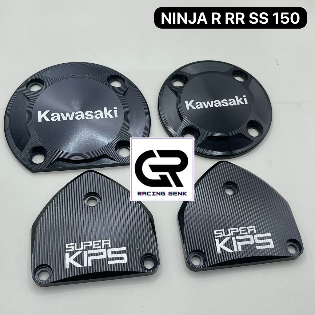 Jual Hitam COVER MESIN DAN SUPER KIPS NINJA R RR SS PREMIUM CNC PAKETAN ...