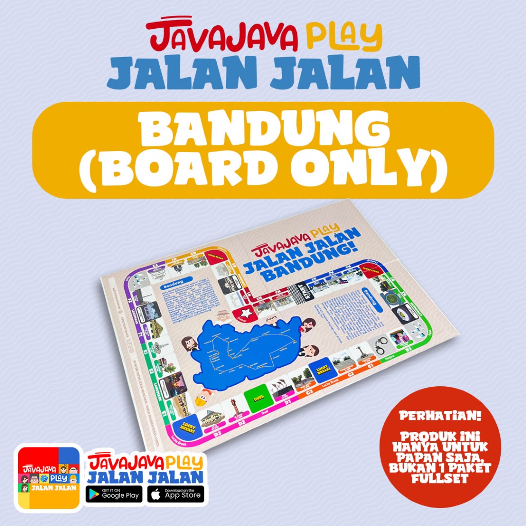 Jual PAPAN BANDUNG SAJA, Javajava Play Jalan Jalan, Board Game Monopoli ...