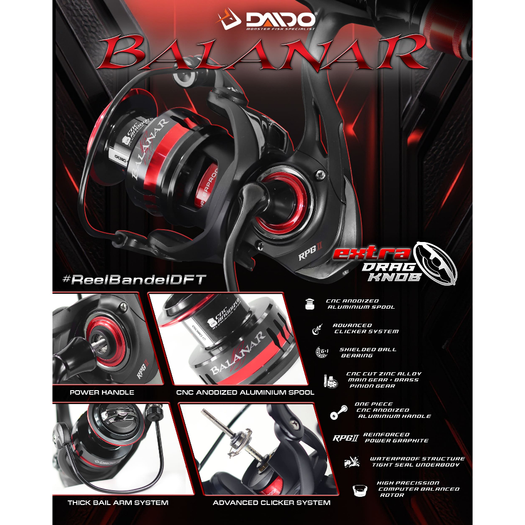 Jual REEL PANCING DAIDO BALANAR 7 BEARING POWER HANDLE | Shopee Indonesia