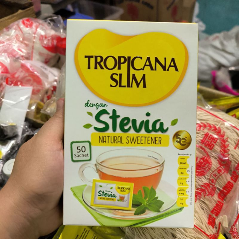 Jual Tropicana Slim Natural Sweetener dengan Stevia isi 50 sachet ...