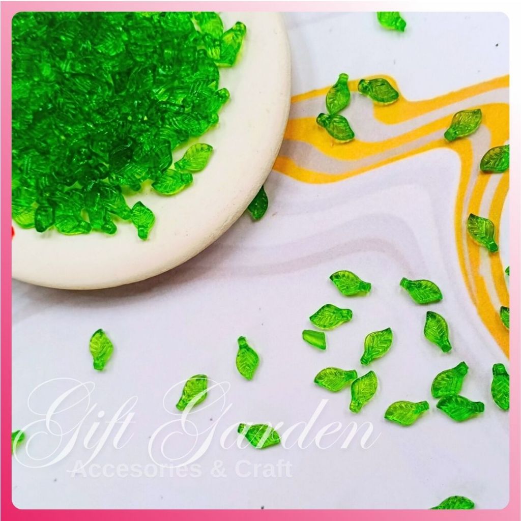 Jual Manik Daun kecil hijau mote bahan craft (15gr) | Shopee Indonesia