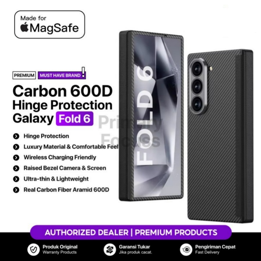 Jual MAGSAFE Case Samsung Galaxy Z Fold 6 Fold6 Real Aramid Carbon ...