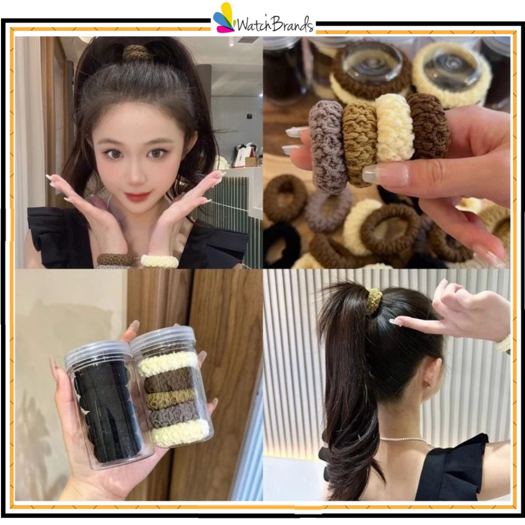 Jual WBS [6pcs] Ikat Rambut Donat Tabung Tebal 5.5cm Korea Bahan Nilon ...