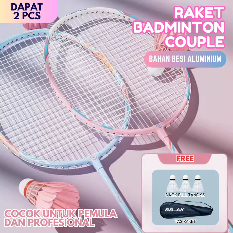 Jual Raket Badminton Bulu Tangkis 1 Set isi 2pcs Racket Olahraga ...