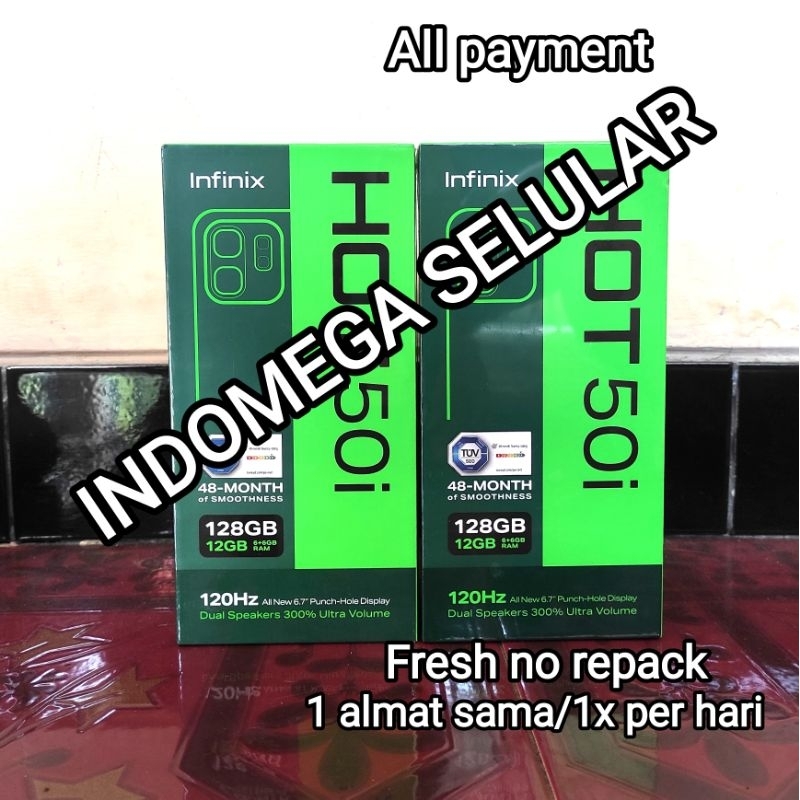 Jual Infinix Hot 50i ram 6/128 Gb garansi resmi fresh no repack ...