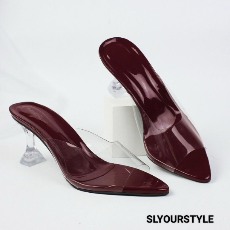 Jual Sepatu Sandal wanita Heels Hak Kaca Kerucut 7 cm Full Mika ...