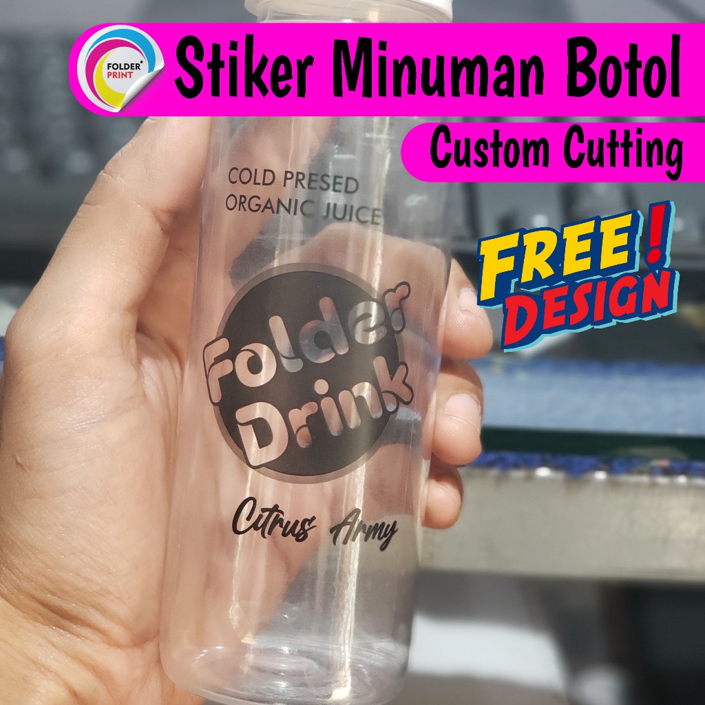 Jual Stiker Label Minuman Botol Transparan Vinyl Anti Air Custom Free ...