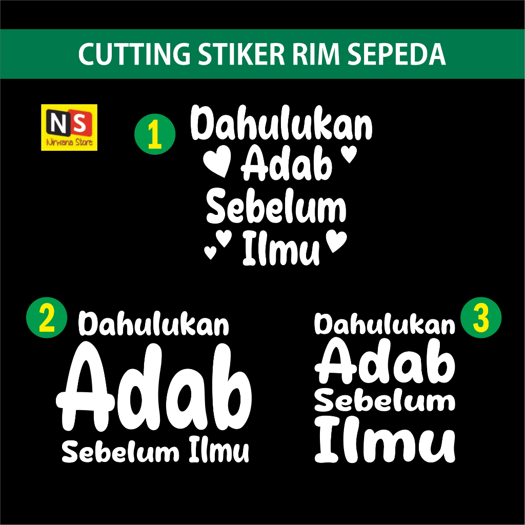 Jual Stiker Dahulukan Adab Sebelum Ilmu - Sticker Helm Motor, Mobil ...