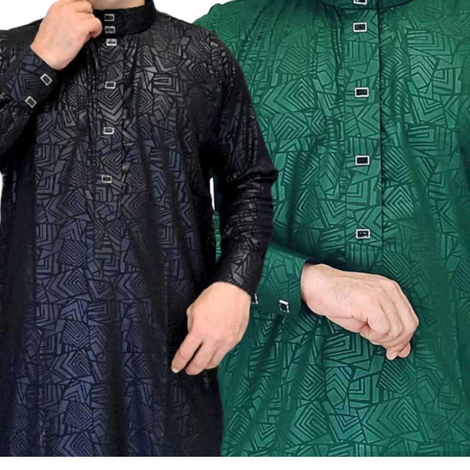 Jual JUBAH MANSET SULTAN EMBOS MOTIF TERBARU/gamis pria dewasa /bahan ...