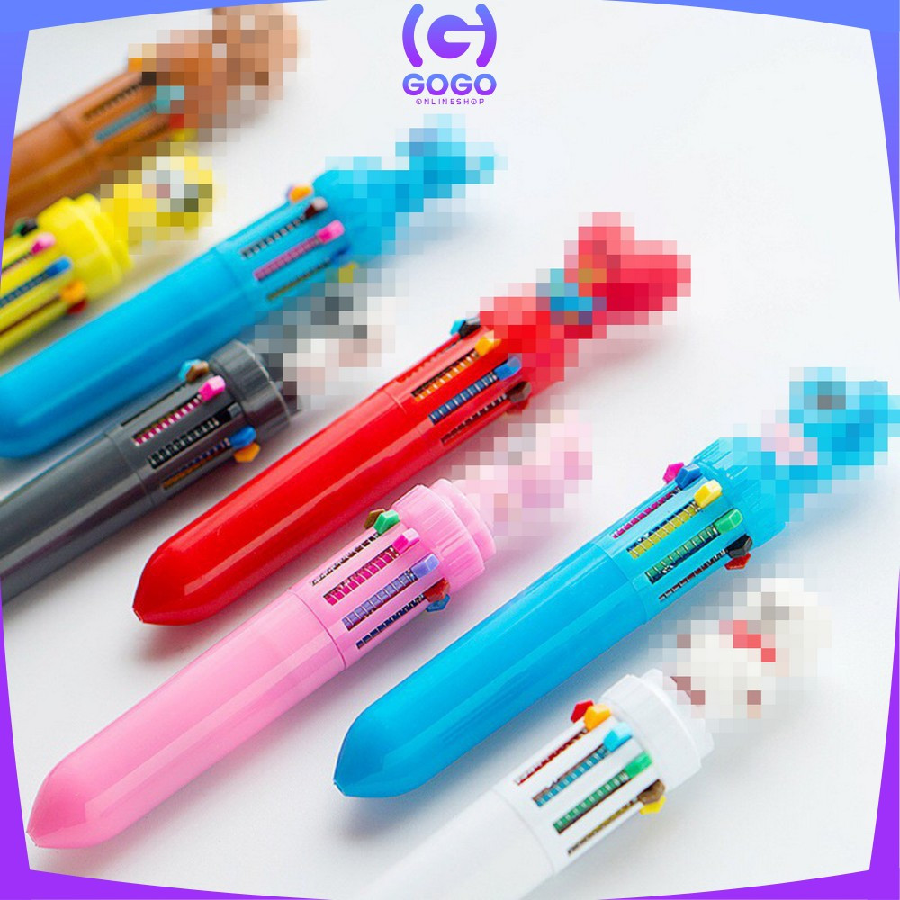 Jual GOGO-A13 PENA Karakter Rainbow Pulpen Kartun 10 Warna Pen Warna ...