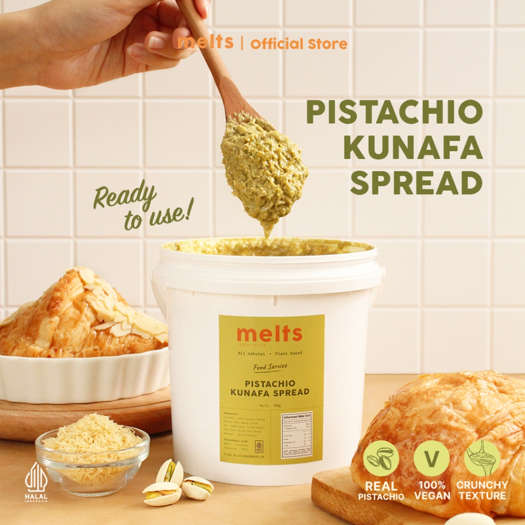 Jual Melts Pistachio Kunafa Spread 1 kg | Selai kacang Plant Based ...
