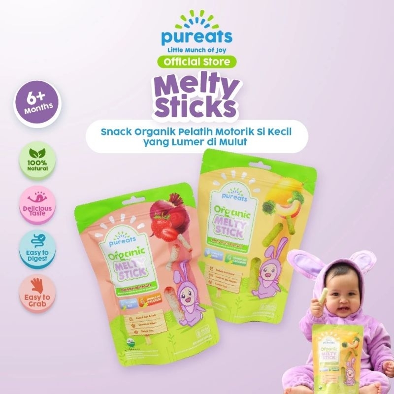 Jual Pureats Organic Melty Stick Strawberry Beetroots/Mango Peach ...