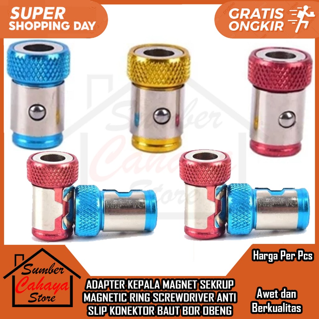 Jual Adapter Kepala Magnet Obeng Sekrup Magnetic Ring Screwdriver ...