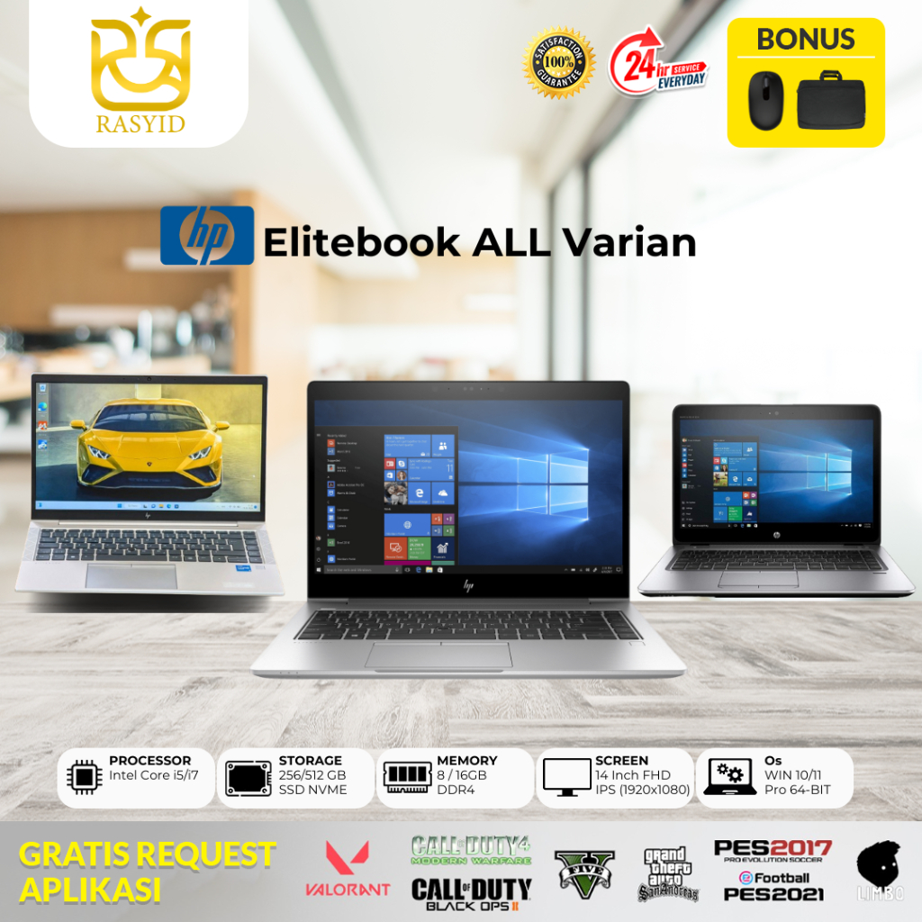 Jual Laptop HP Elitebook Intel Core i5 / i7 RAM 16GB SSD 256GB ...