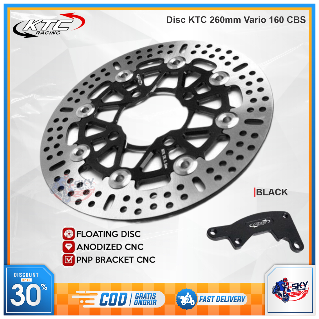 Jual Disc KTC Racing 260 mm Vario 160 CBS Lubang 4 Piringan Cakram ...