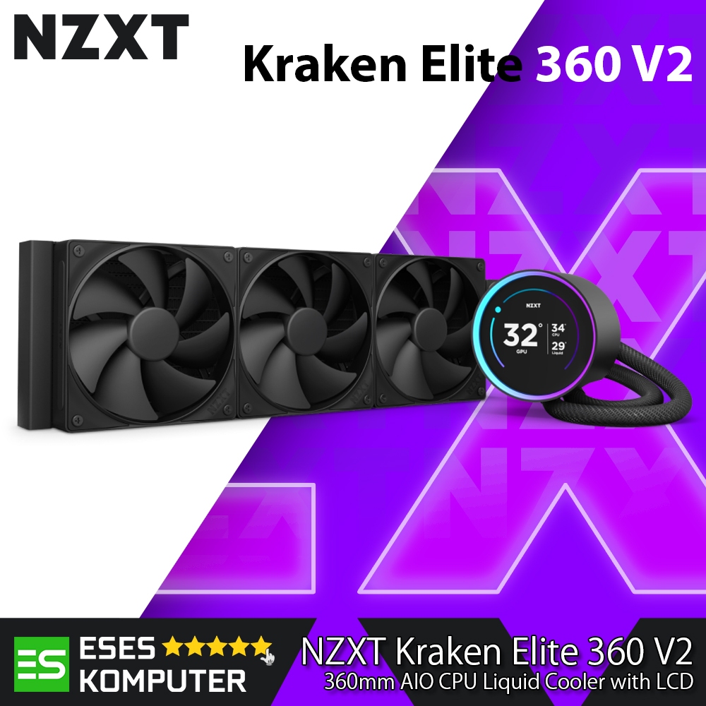 Jual NZXT KRAKEN ELITE 360 V2 2024 Black 360mm AIO Liquid Cooler with ...