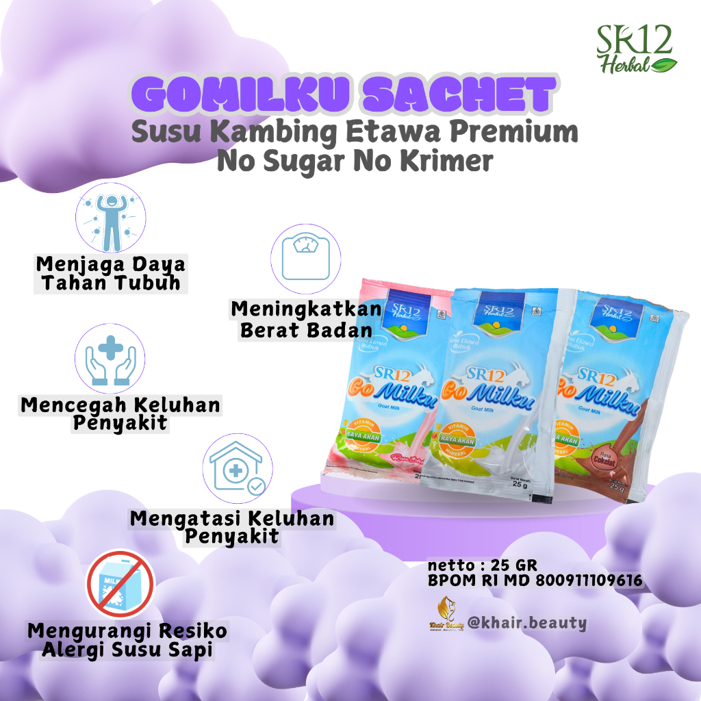 Jual SR12 Gomilku Sachet Susu Kambing Etawa Kemasan Praktis 1 Renceng ...