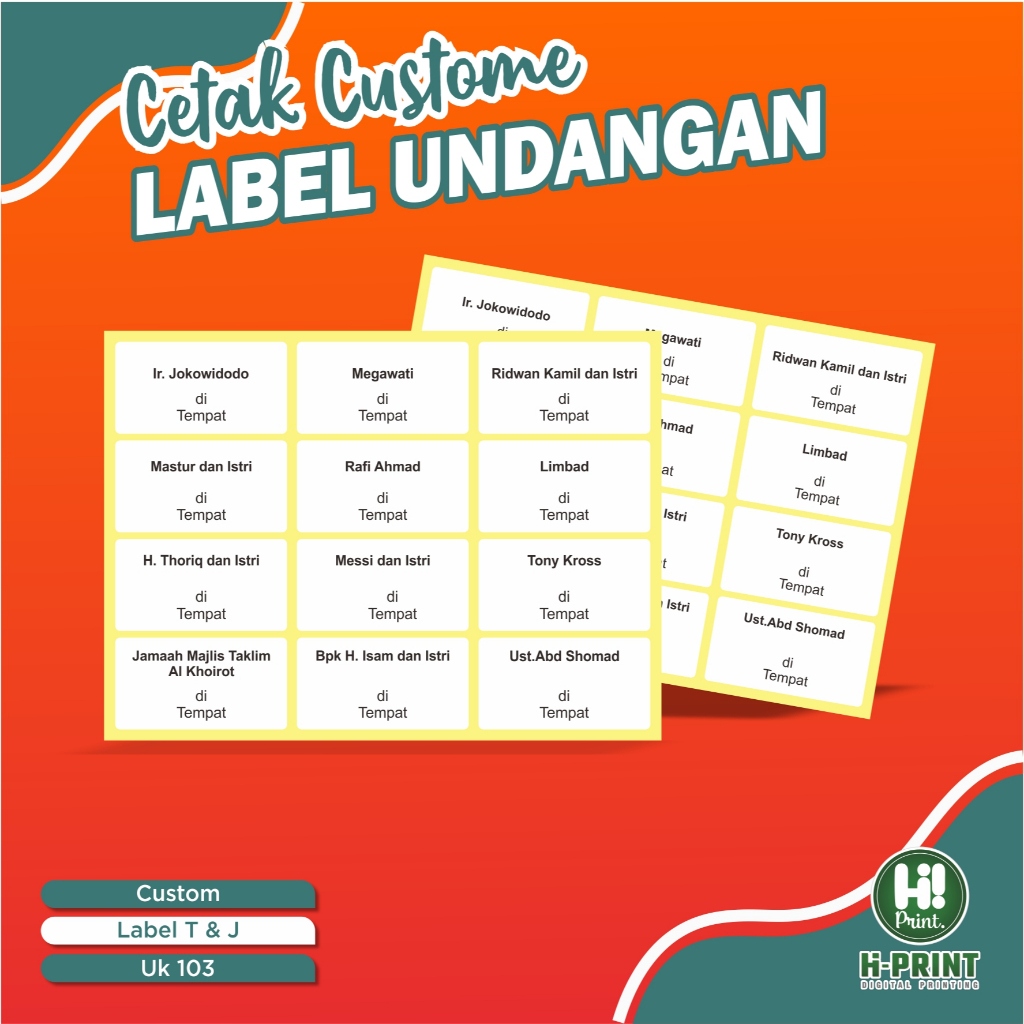 Jual Cetak label undangan custom | Shopee Indonesia