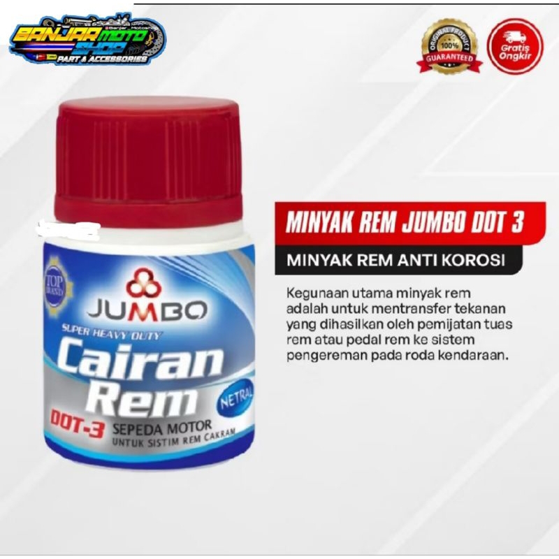 Jual Minyak Rem/Oli Rem Motor Original Merk Jumbo Dot 3 isi (50 ml ...
