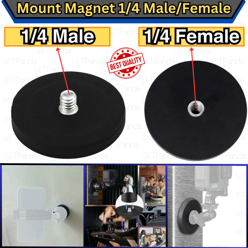 Jual MAGNETIC Mount 1/4 Male/Female For Smartphone, Action Camera, LED ...