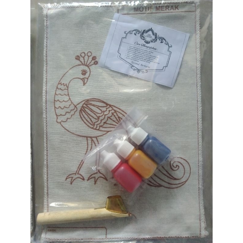 Jual Paket Alat Batik Canting lengkap kain dan cat batik Latihan dasar ...