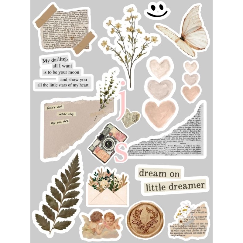 Jual (10x15cm)sticker stiker vintage estetik jurnalis jurnal scrapbook ...