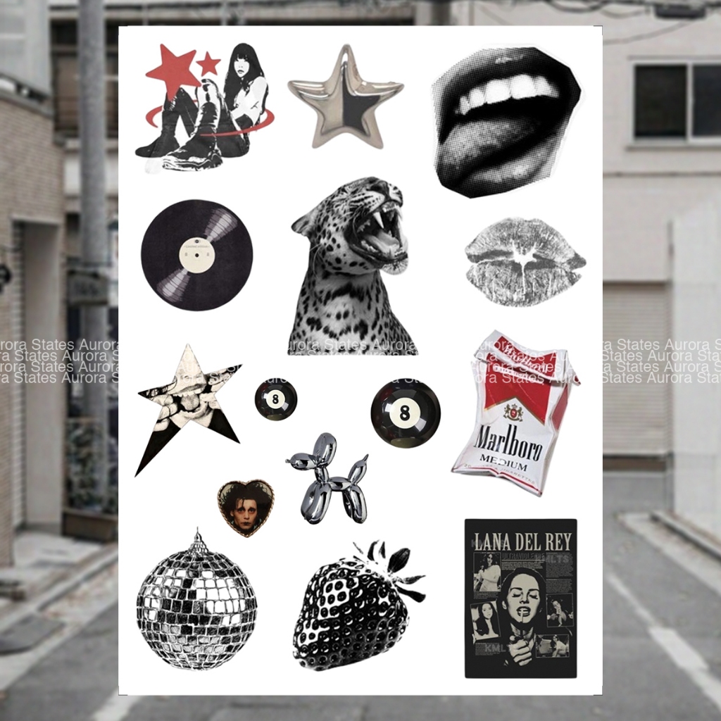 Jual Sticker Colage Aesthetic | Sticker White and Black Aesthetic ...