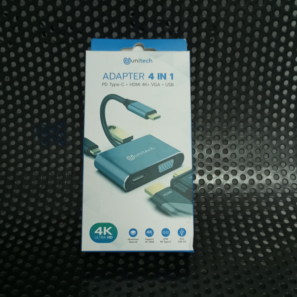 Jual Converter Adapter 4 in 1 Unitech - PD Type-C HDMI VGA USB | Shopee ...