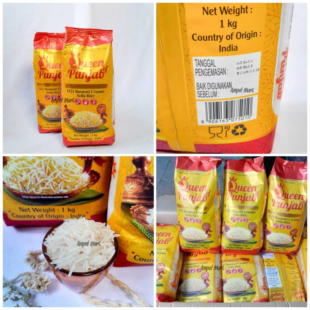 Jual Beras Basmati Queen Of Punjab 1kg Extra Long Grain XXL Rice Creamy ...