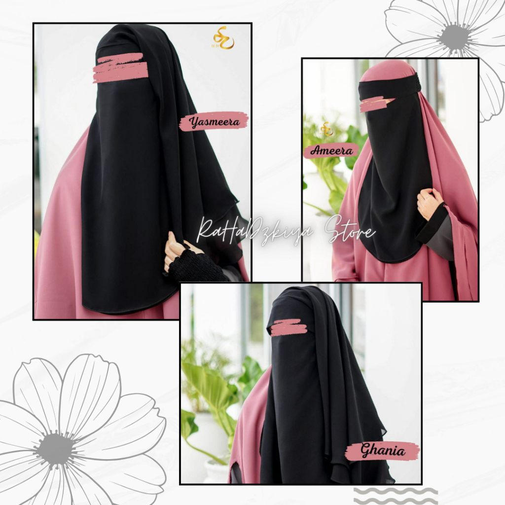 Jual Niqab cadar bandana poni cadar karet ready stok warna hitam by ...