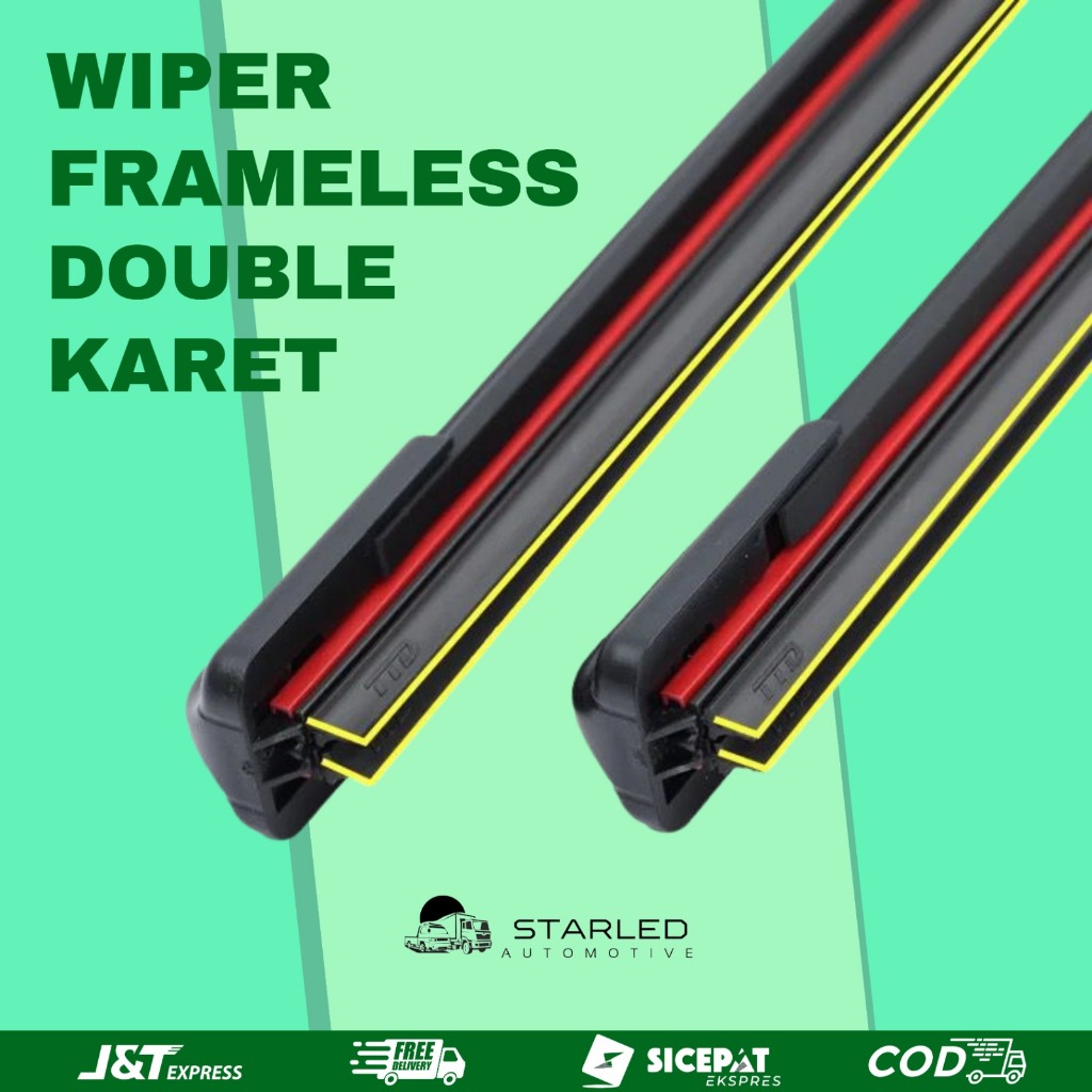 Jual WIPER DOUBLE KARET WIPER DUAL KARET WIPER MOBIL FRAMELESS KARET ...
