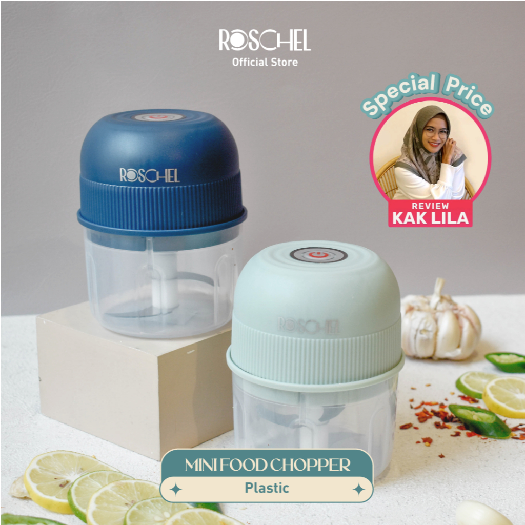 Jual [SPECIAL LIVE LILA.AZMINA] Roschel Mini Food Chopper Kaca 300ml Portable One-Touch With ...