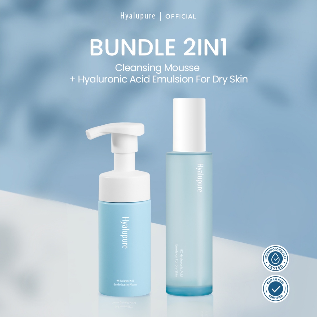 Jual ( DRY SKIN ) Hyalupure 2 in1 Cleansing Mousse + Emulsion DRY SKIN ...