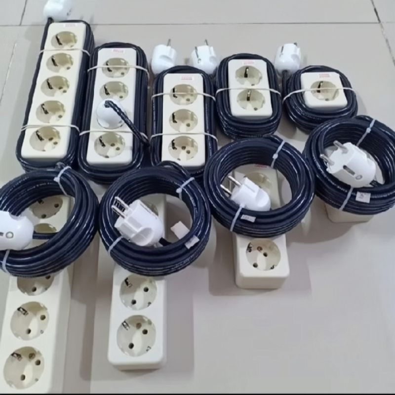Jual Stop Kontak Uticon 1,2,3,4,5,6 Lubang + Kabel Listrik Serabut 1,2,3,4,5,6,7,8,9,10 Meter ...