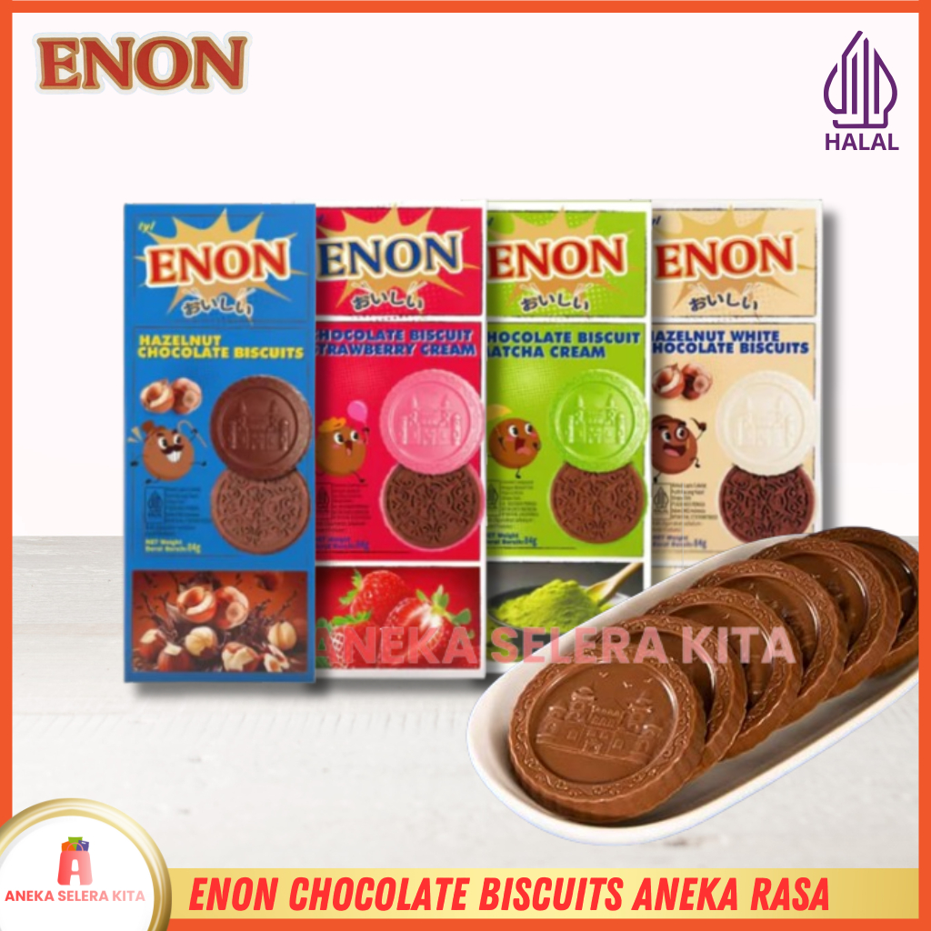 Jual Enon Chocolate Biscuits Strawbery Matcha Halzenut White Chocolate ...