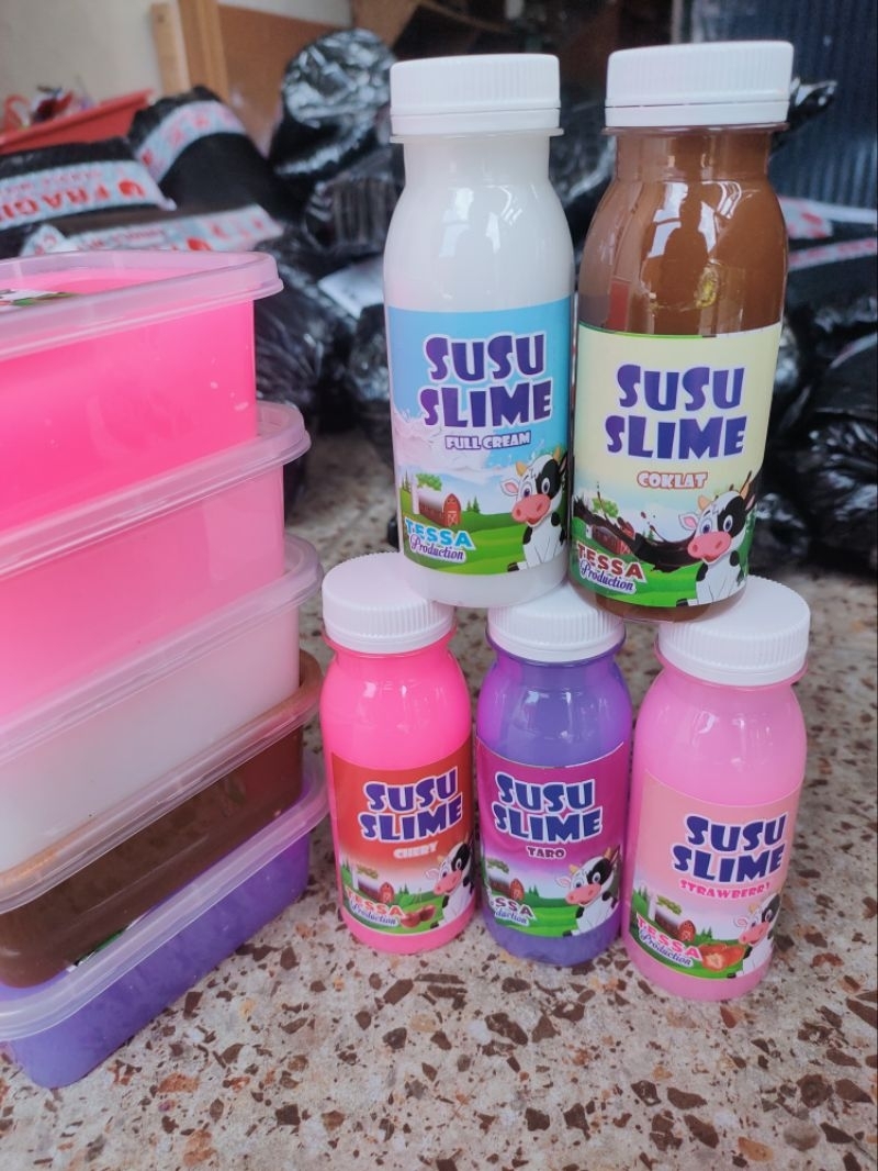 Jual 5pcs slime susu kemasan botol / slem murah / slime tofu / mainan anak slem | Shopee Indonesia
